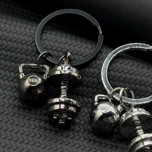 Gym Dumbbell & Kettlebell Keychain – Fitness Gift for Men, Workout Key ...