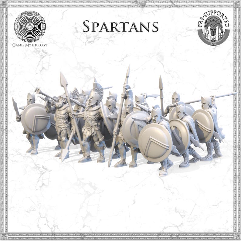 Spartan Hoplites Miniature Set – 28mm/32mm Greek Hellenic Warriors ...