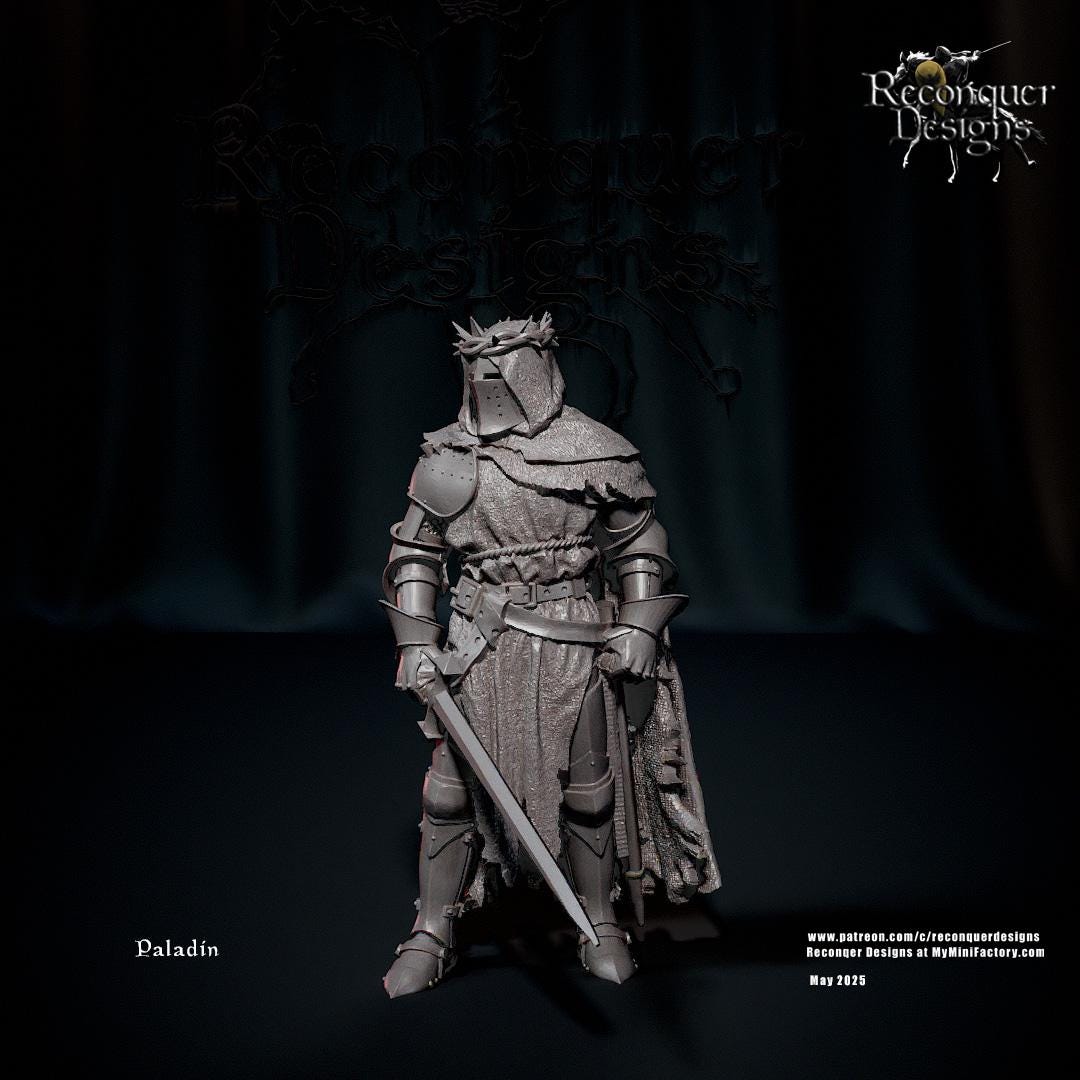 Dark Paladin Crusader Miniature: 28/32mm Scale Fantasy Knight - Etsy