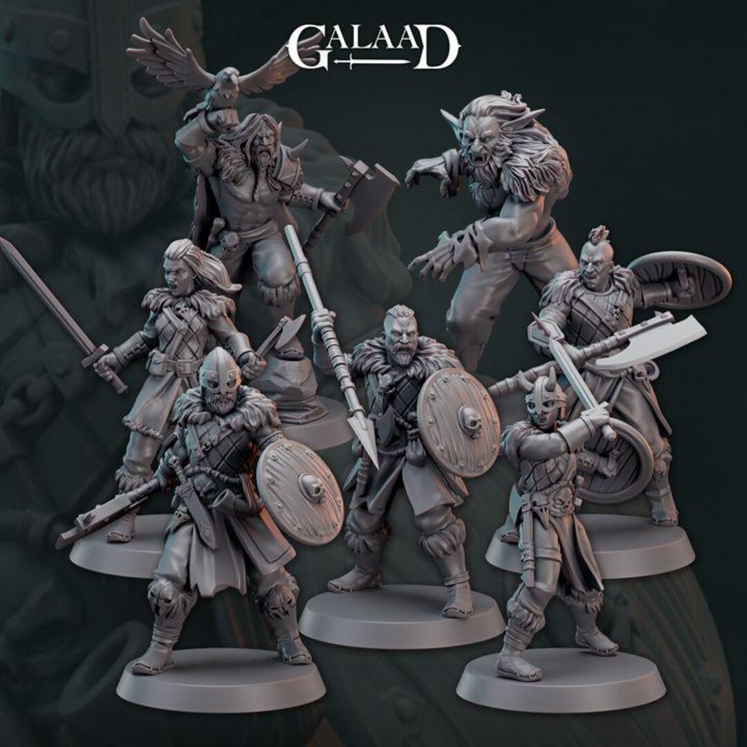 Viking Raider Warband Miniatures: 28mm & 32mm Scale - DND, Pathfinder ...