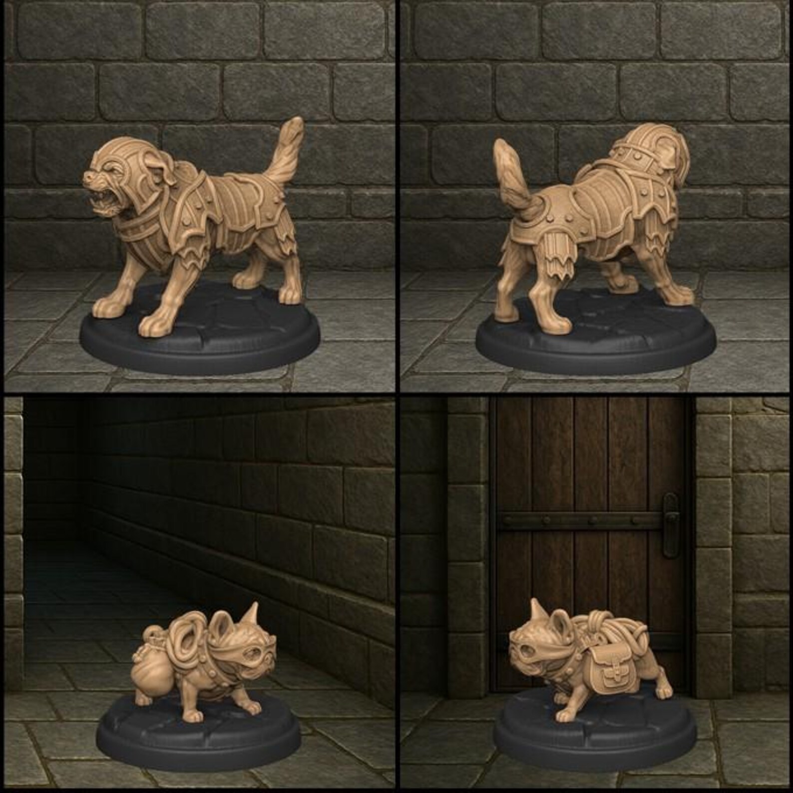 Dungeon Dogs Miniature Set: Canine Companions for Dnd and Ttrpgs - Etsy