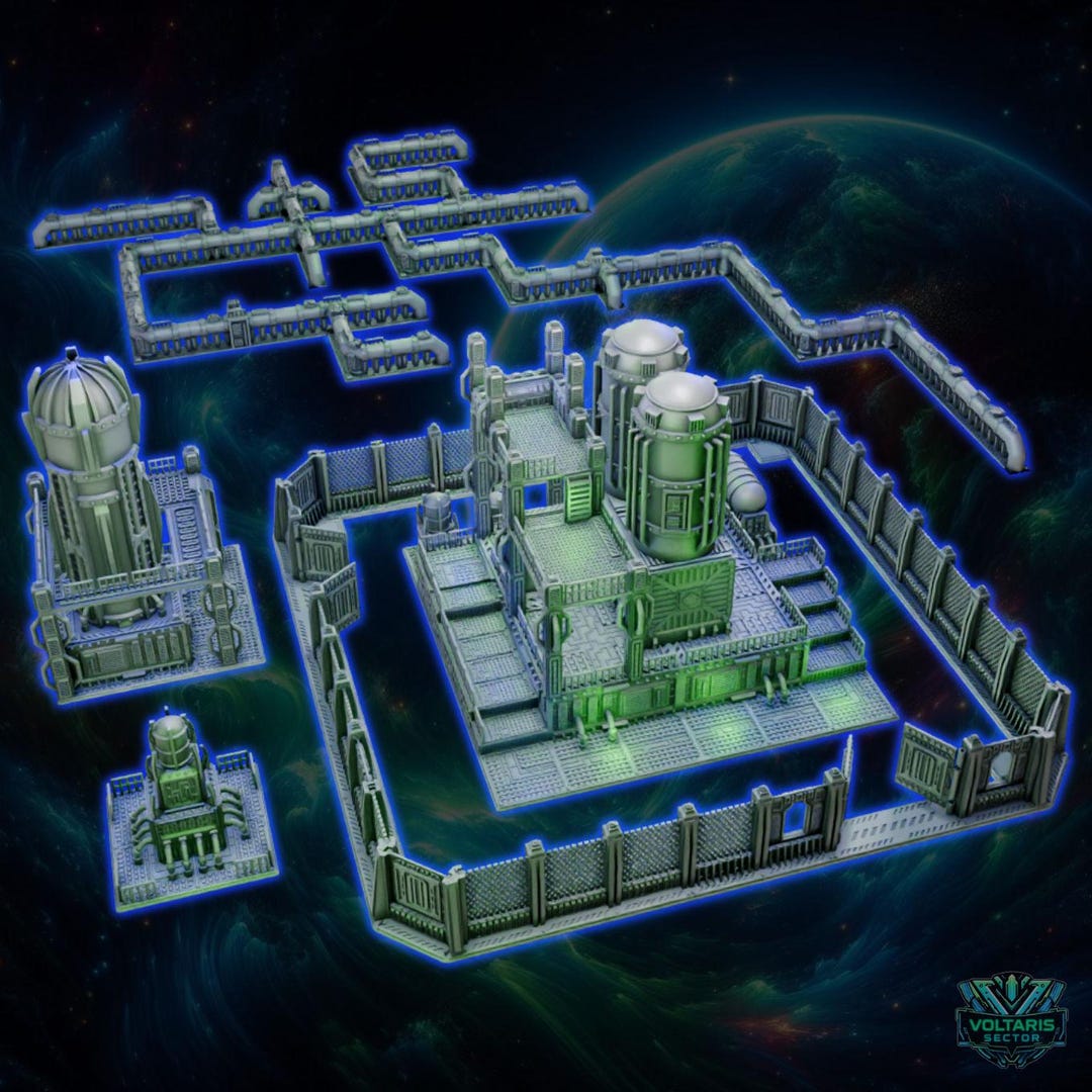 Grimdark Sci Fi Power Plant: 28/32mm Scale RPG Terrain for Wargames ...