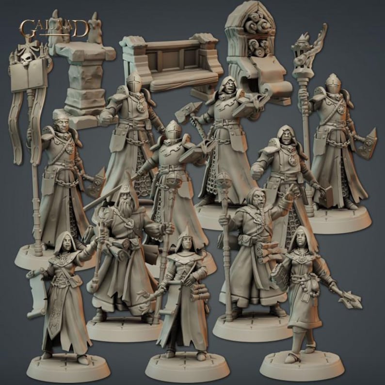 Clerics & Paladins Miniature Warband: 28mm/32mm RPG Figures - Etsy