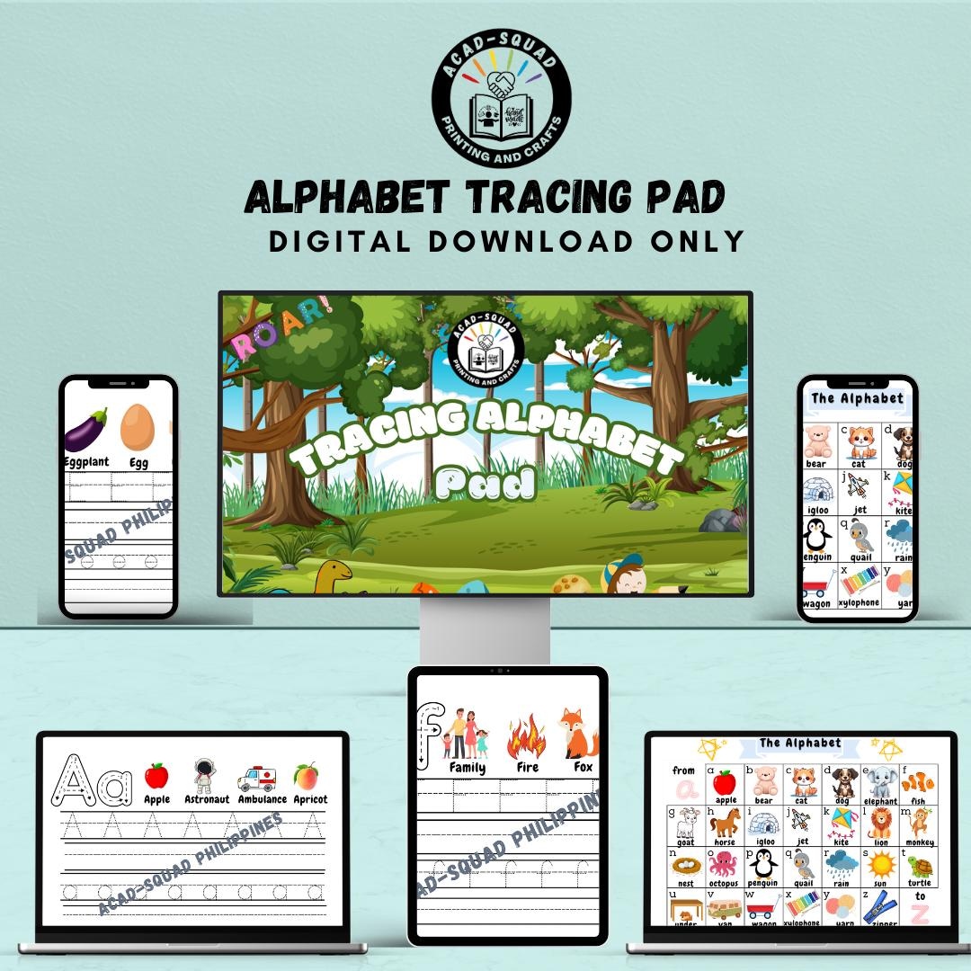 Alphabet Tracing Pad- Digital Download Only A5 Size, Letter Trace ...