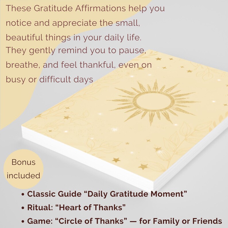 Gratitude Affirmation Cards | 33 Daily Positive Quotes for Mindfulness ...