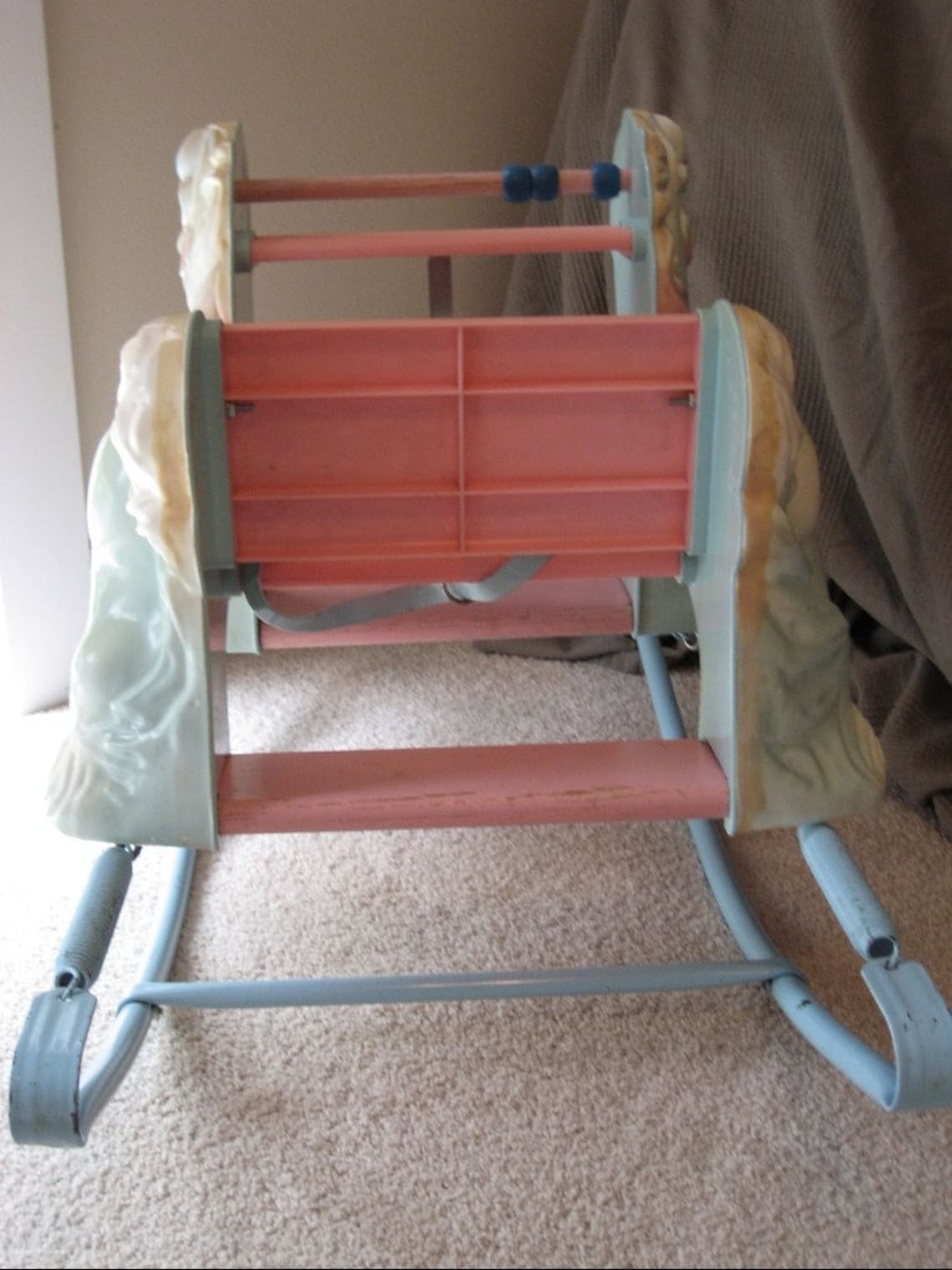 Vintage 1960s pastel Wonder Horse rocking horse with original | Etsy