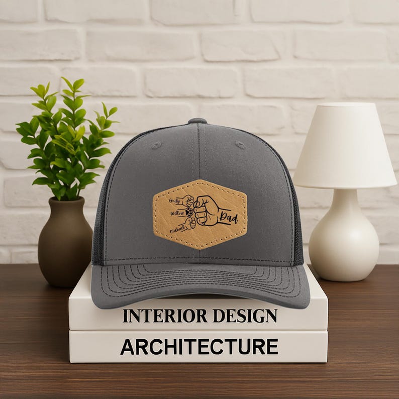 Custom Leather Patch Dad Hat, Fist Bump Design, Personalized Gift - Etsy