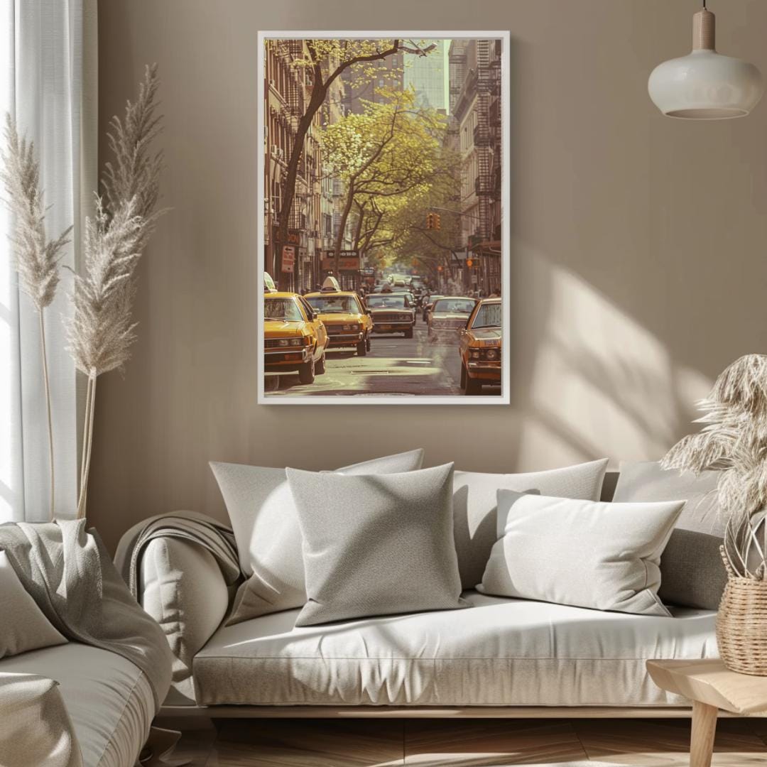 1970s New York City Street Scene – Retro Manhattan Sunset – 70s Urban ...