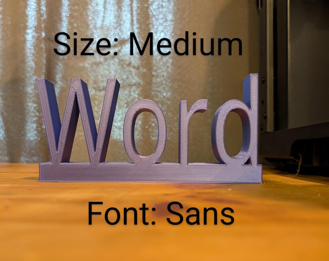 Custom 3D Printed Words - Etsy