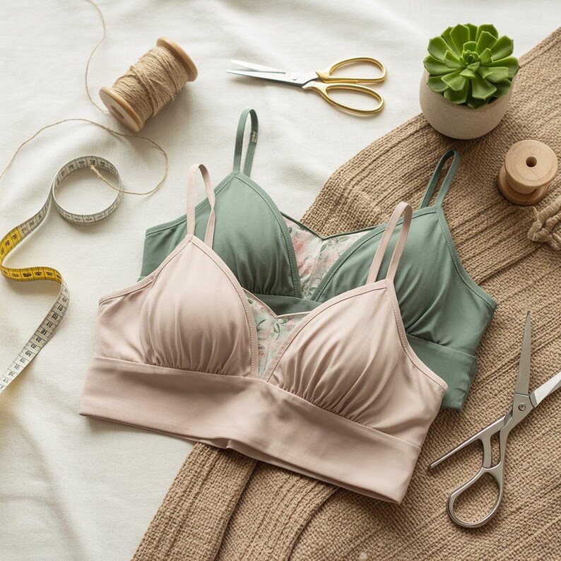 Sommar Camisole PDF Sewing Pattern With Built in Bralette. Low Support, Thin Straps, Cropped or ...