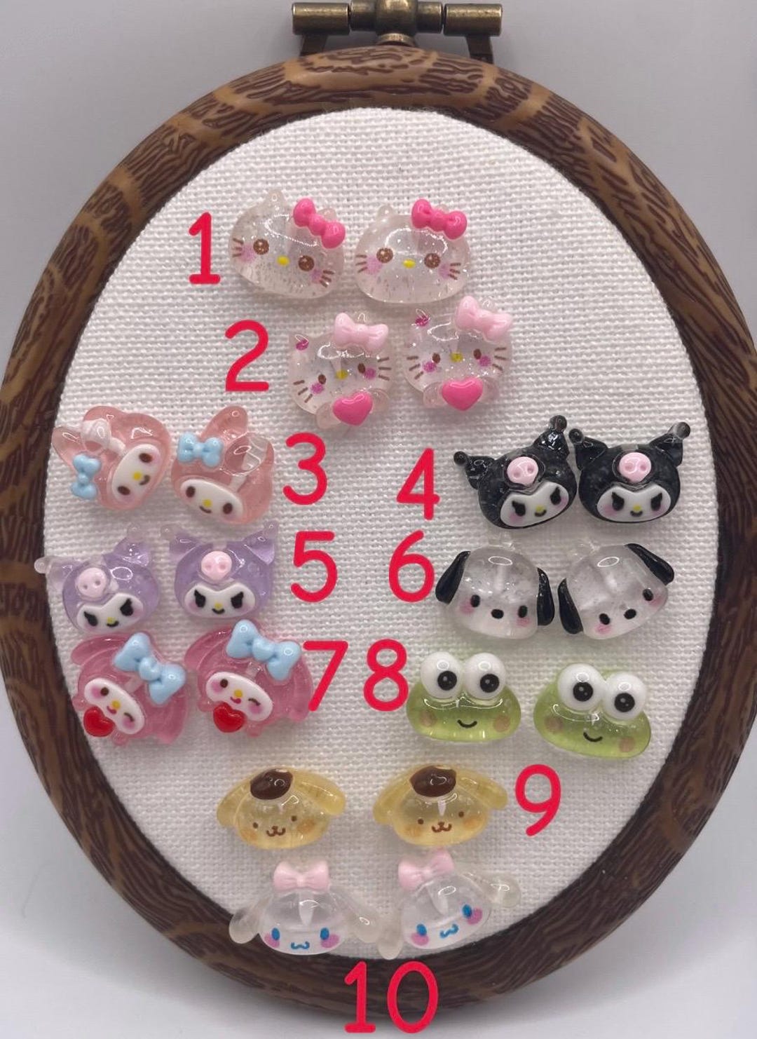 Kawaii Character Stud Earrings | Cute Pastel Resin Studs | Handmade ...