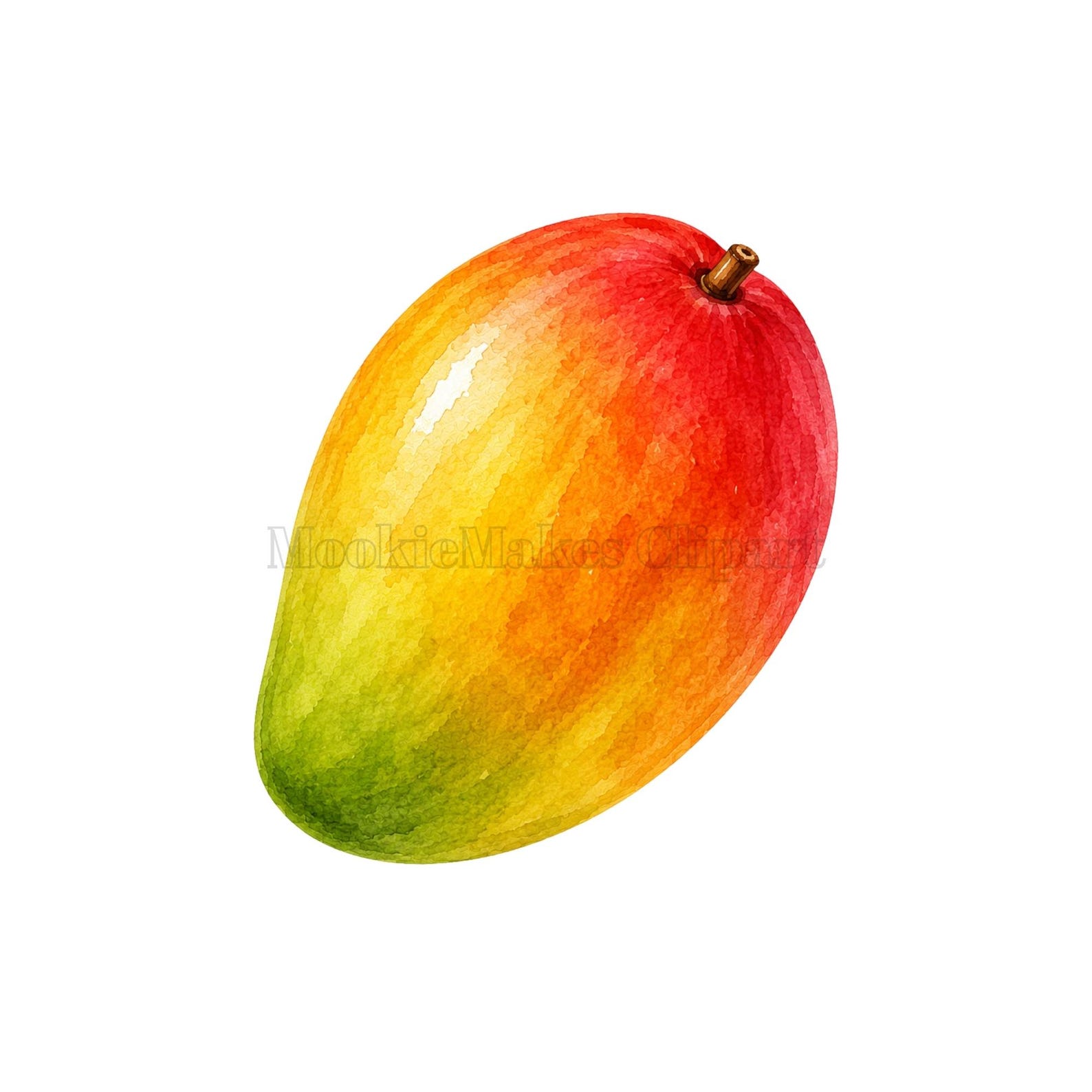 Watercolor Mango Clipart, Tropical Fruit Illustration, Summer Graphic ...