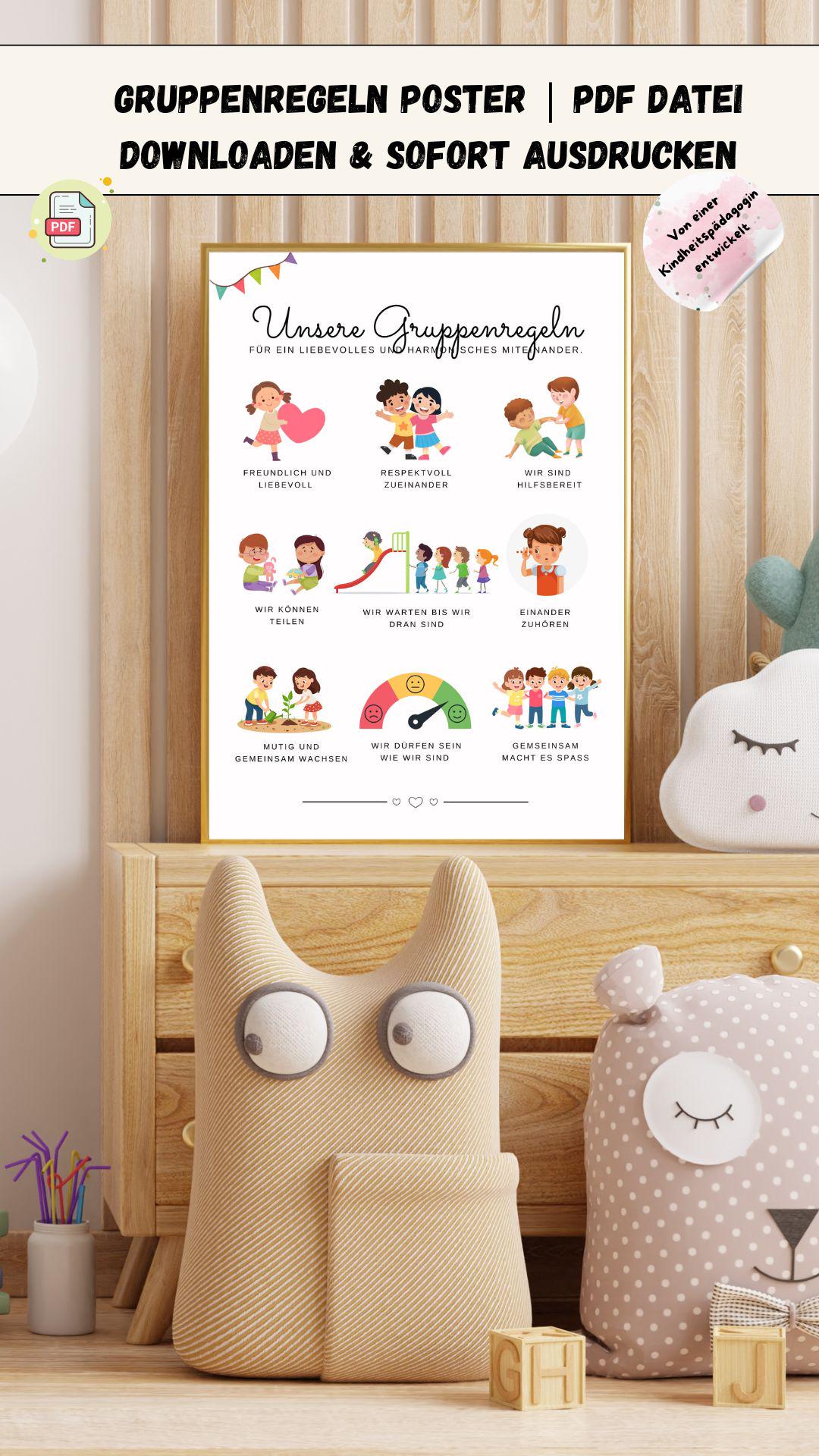 Gruppenregeln Poster zum Ausdrucken – Liebevoll und kindgerecht ...