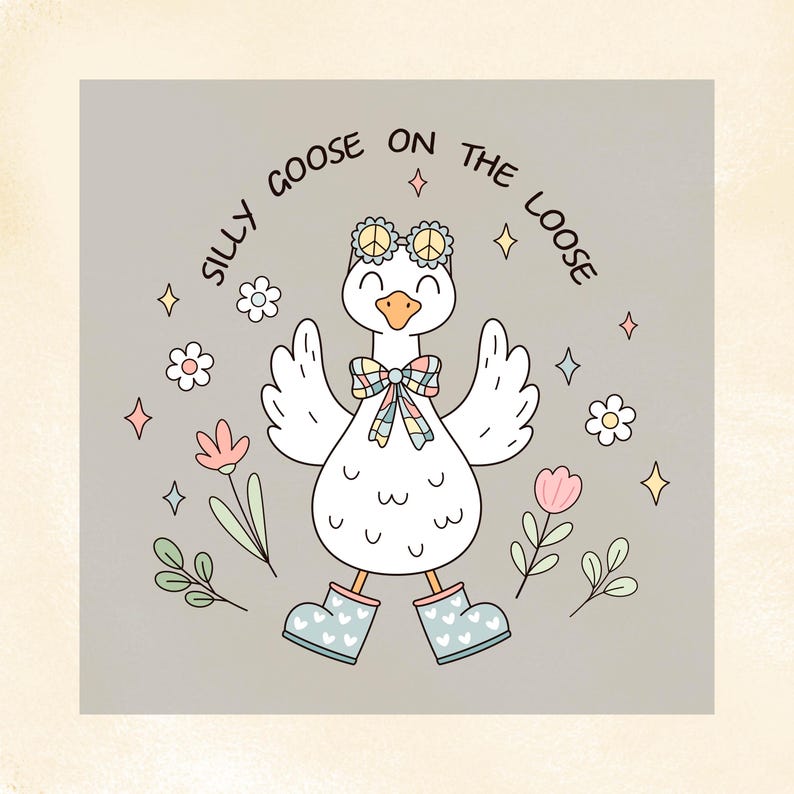 Silly Goose Uv Dtf Stickers, Goose Glass Cup Sticker, Sorry I’m Late ...