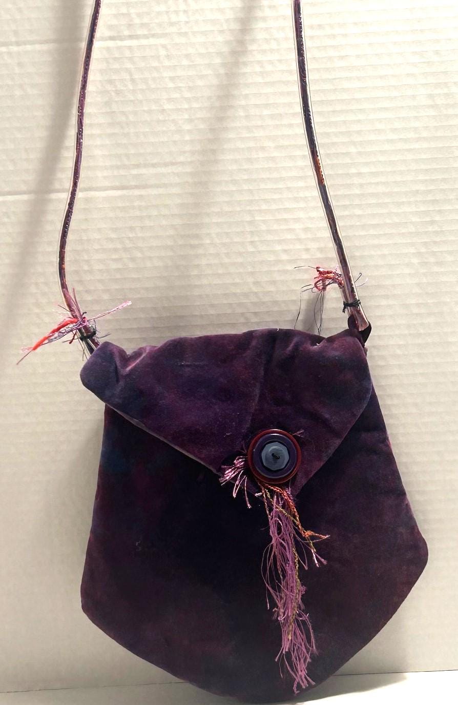 Purple Velvet Hand-dyed Purse - Etsy
