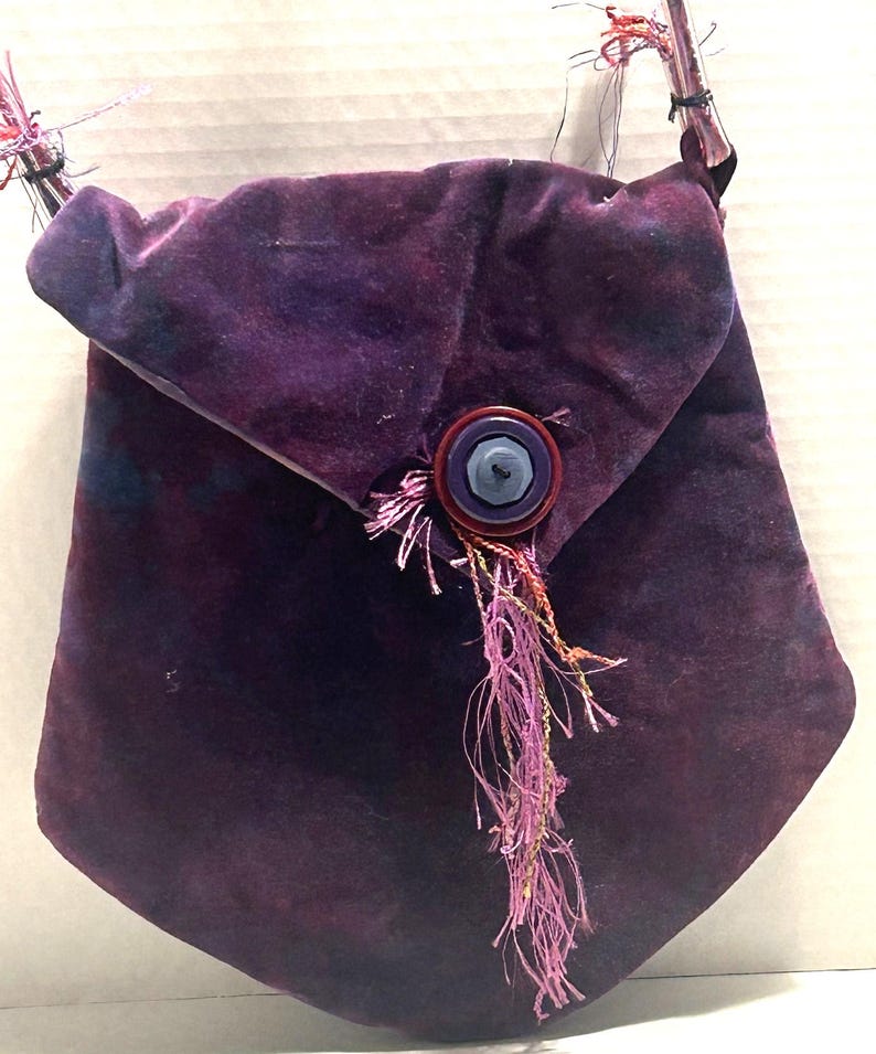 Purple Velvet Hand-dyed Purse - Etsy