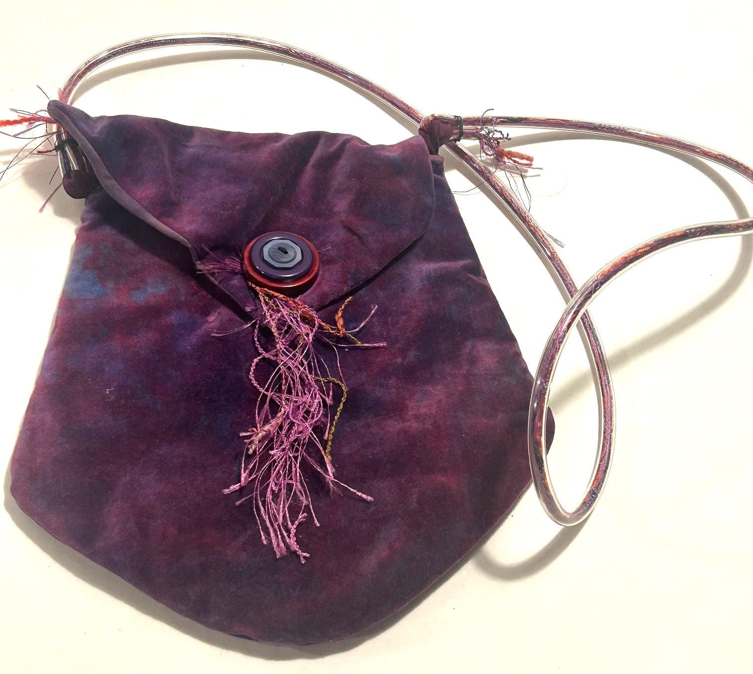 Purple Velvet Hand-dyed Purse - Etsy