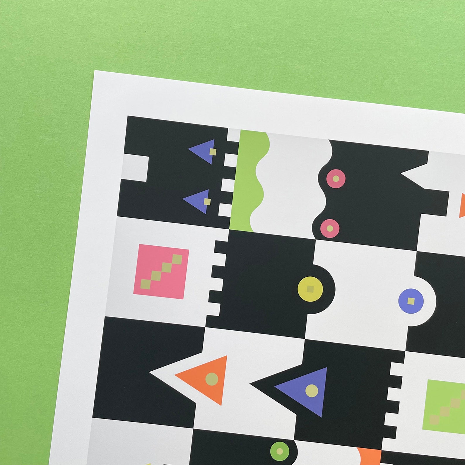 Geometric Art Print, Abstract Wall Art Inspired by Memphis Milano and ...