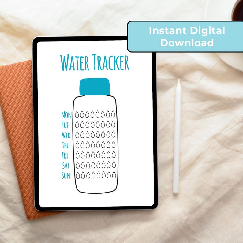 Daily Water Intake Tracker | Printable & Fillable PDF | Hydration Habit ...