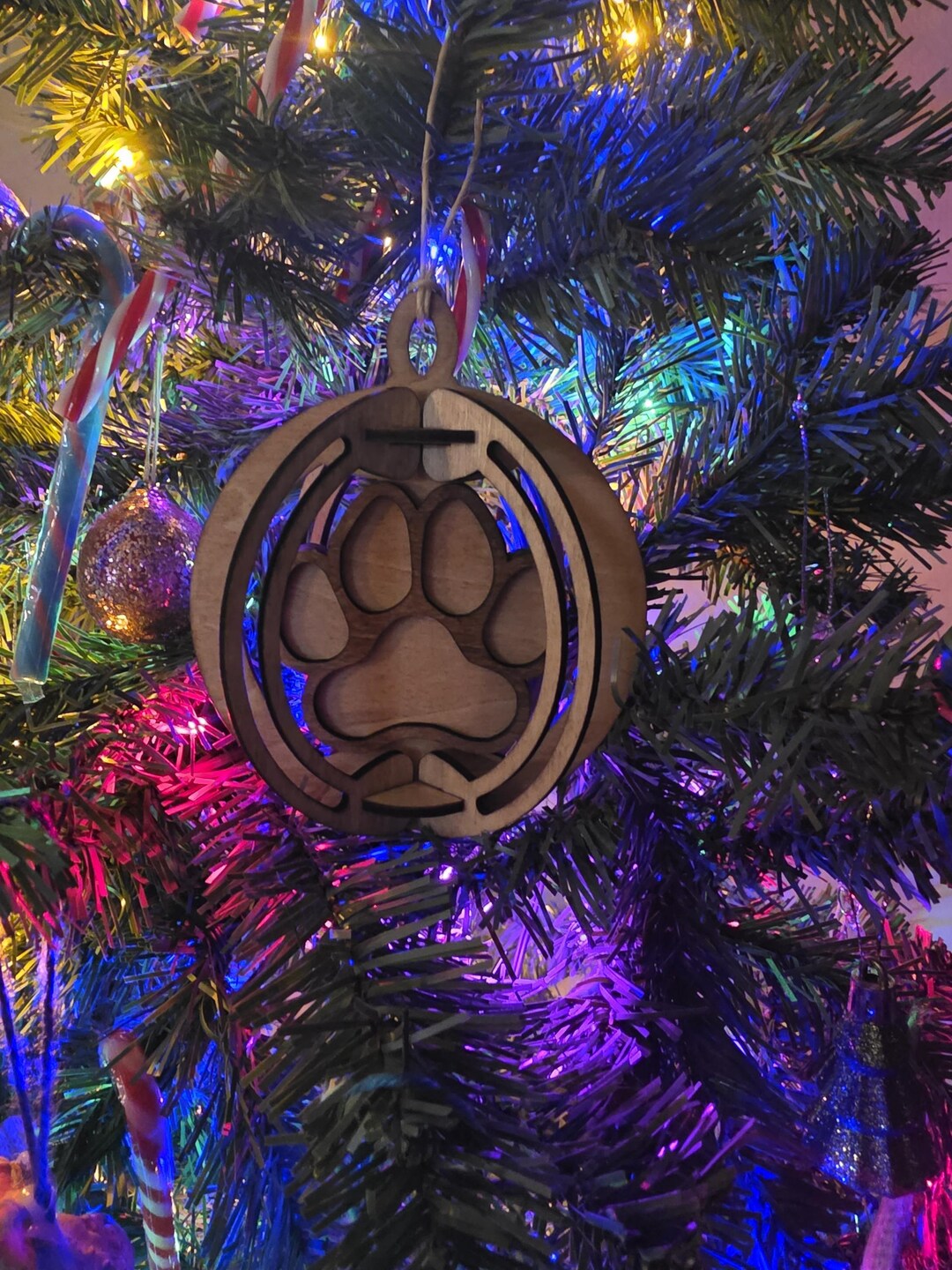 3D Christmas Tree Round Ornament - Etsy