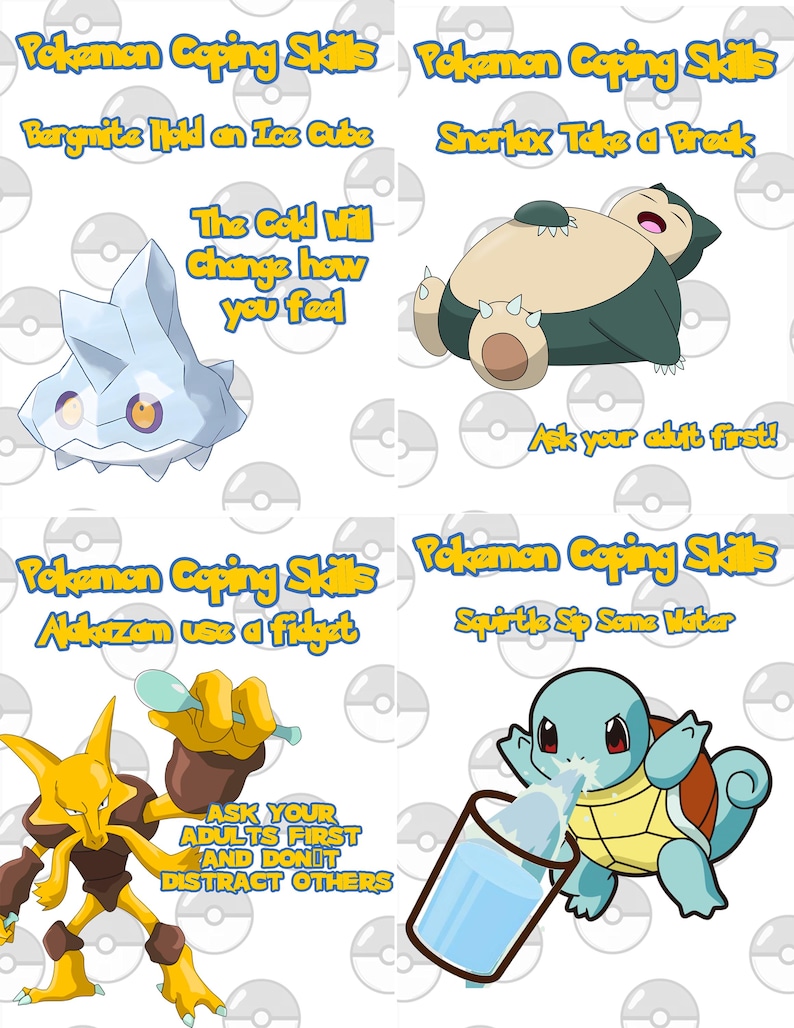 20 Pokemon Coping Skill Posters - Etsy