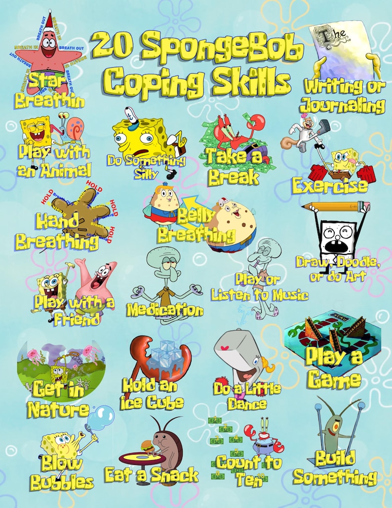 Spongebob Coping Skills Posters - Etsy