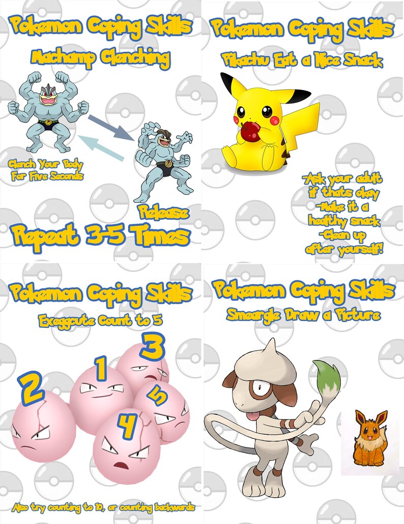 20 Pokemon Coping Skill Posters - Etsy