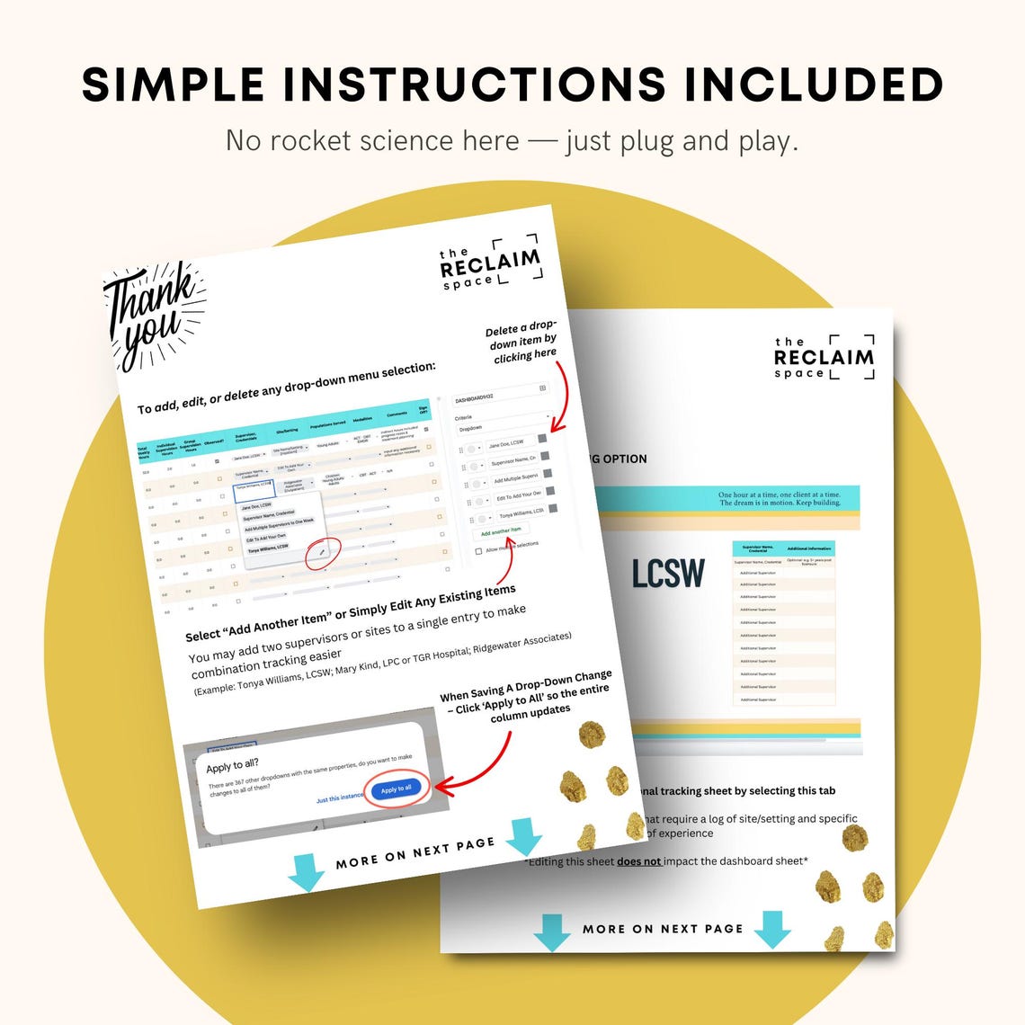 LCSW Clinical Hours Tracker: Social Work Licensure Log (google Sheets ...