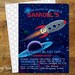 Printable Rocket Birthday Invitation Digital Outer Space Birthday ...