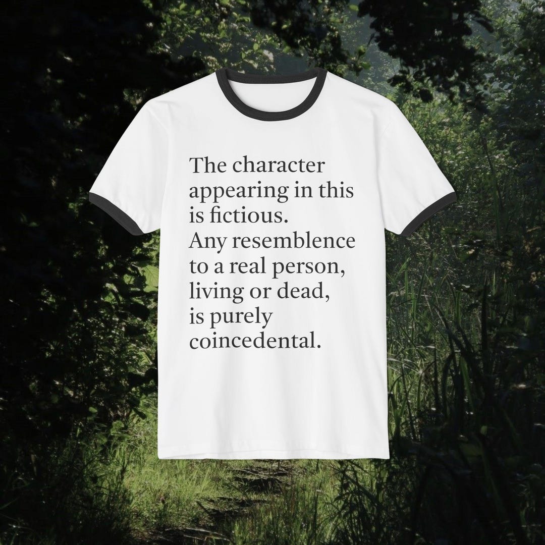 Fictional Character Disclaimer Ringer T-shirt Unisex Graphic Tee ...