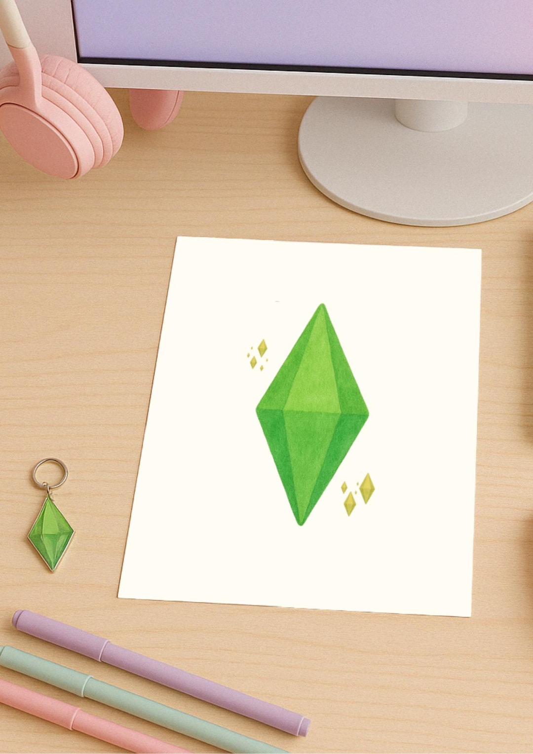 Plumbob Wall Art Download – Sims-inspired Digital Poster | Gamer Room ...