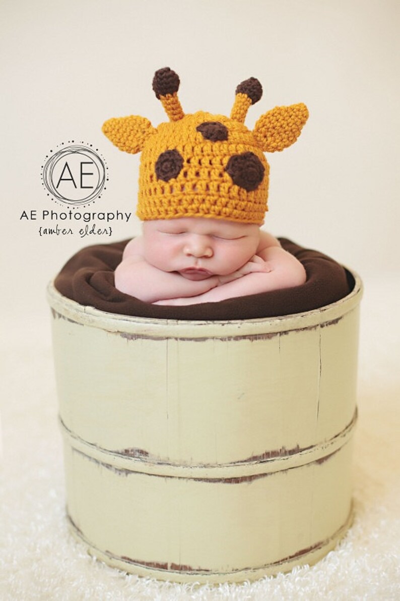 Download PDF Crochet Pattern 027 - Giraffe Beanie - Multiple Sizes From ...