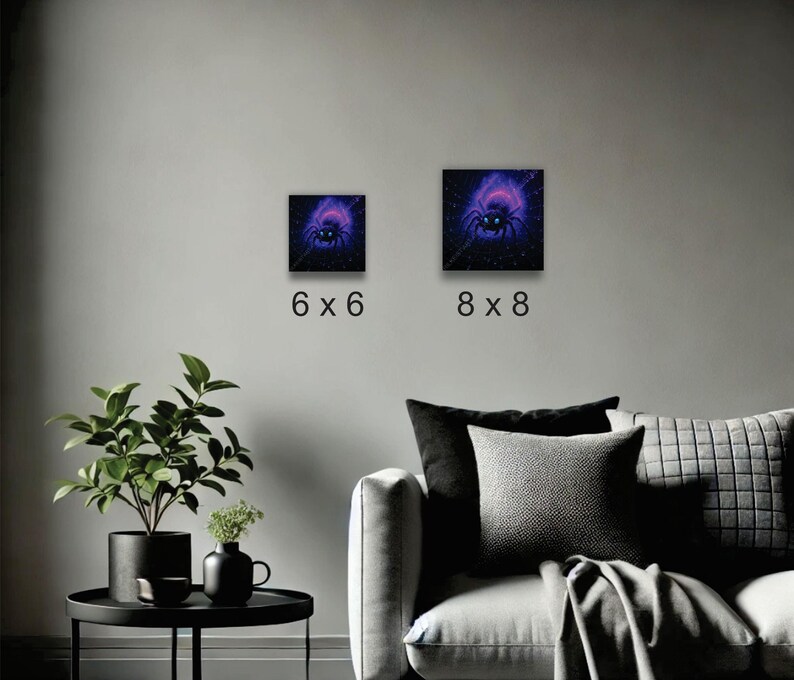 Ultraviolet Spider | 8x8 | Black and Purple Spider | Blue Eyes | Spider ...