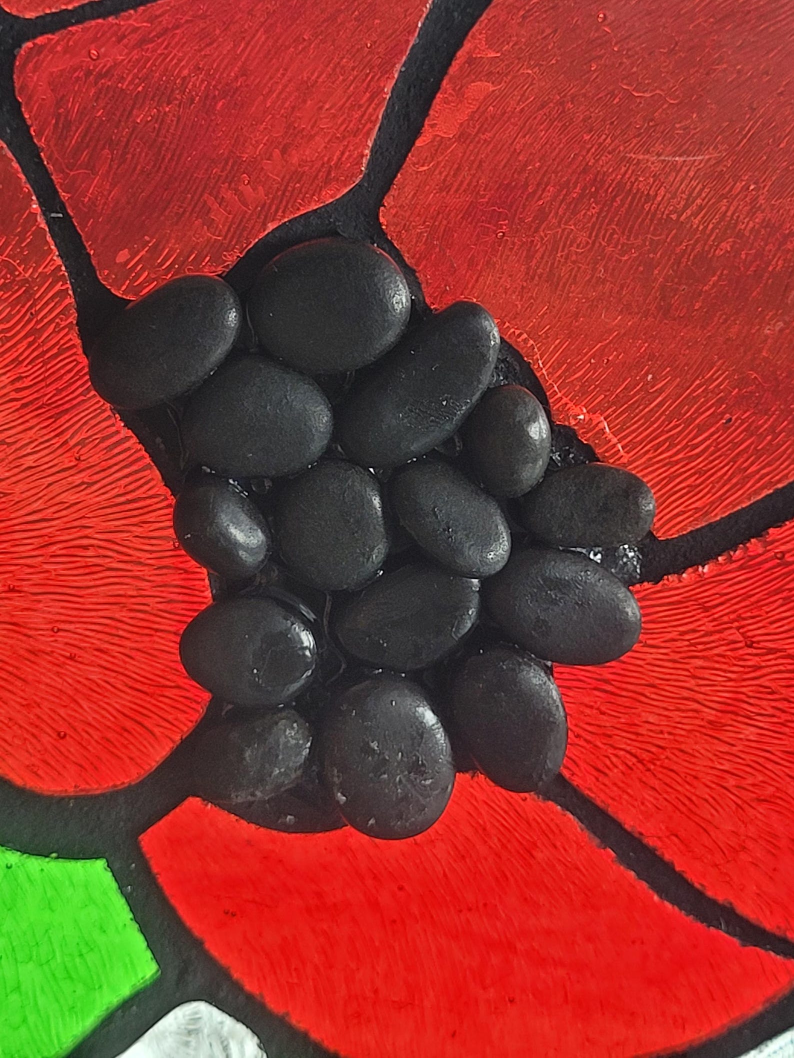 Red Poppy Mandala Square Stained Glass Mosaic Art Display Sculpture ...