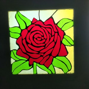 Stained Glass Mosaic Ruby Red Rose Window Repurpose Frame Photograph - Etsy