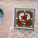 Red Rose Heart Stained Glass Mosaic Wooden Window Repurpose Green ...