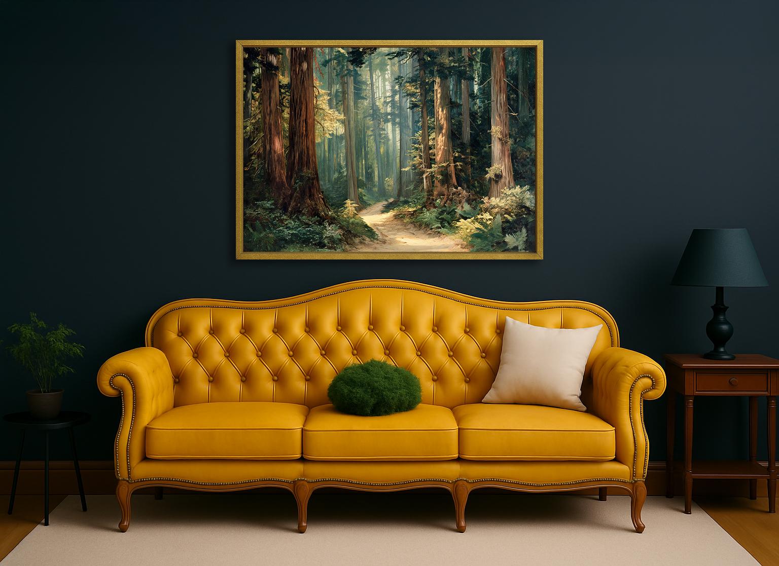 Framed Forest Path Canvas Wall Art, Serene Woodland Landscape Print ...