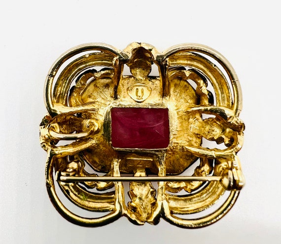 ELIZABETH REIMER Arcansas Gripoix Style Pink Glass Br… - Gem