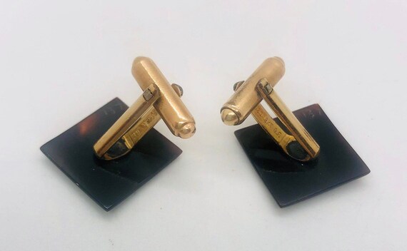 Antique Gold Filled & Faux Tortoiseshell Cuff Links A… - Gem