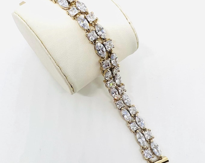 Clarion-pell Princess GRACE KELLY Sparkling Clear Rhinestone Bracelet ...