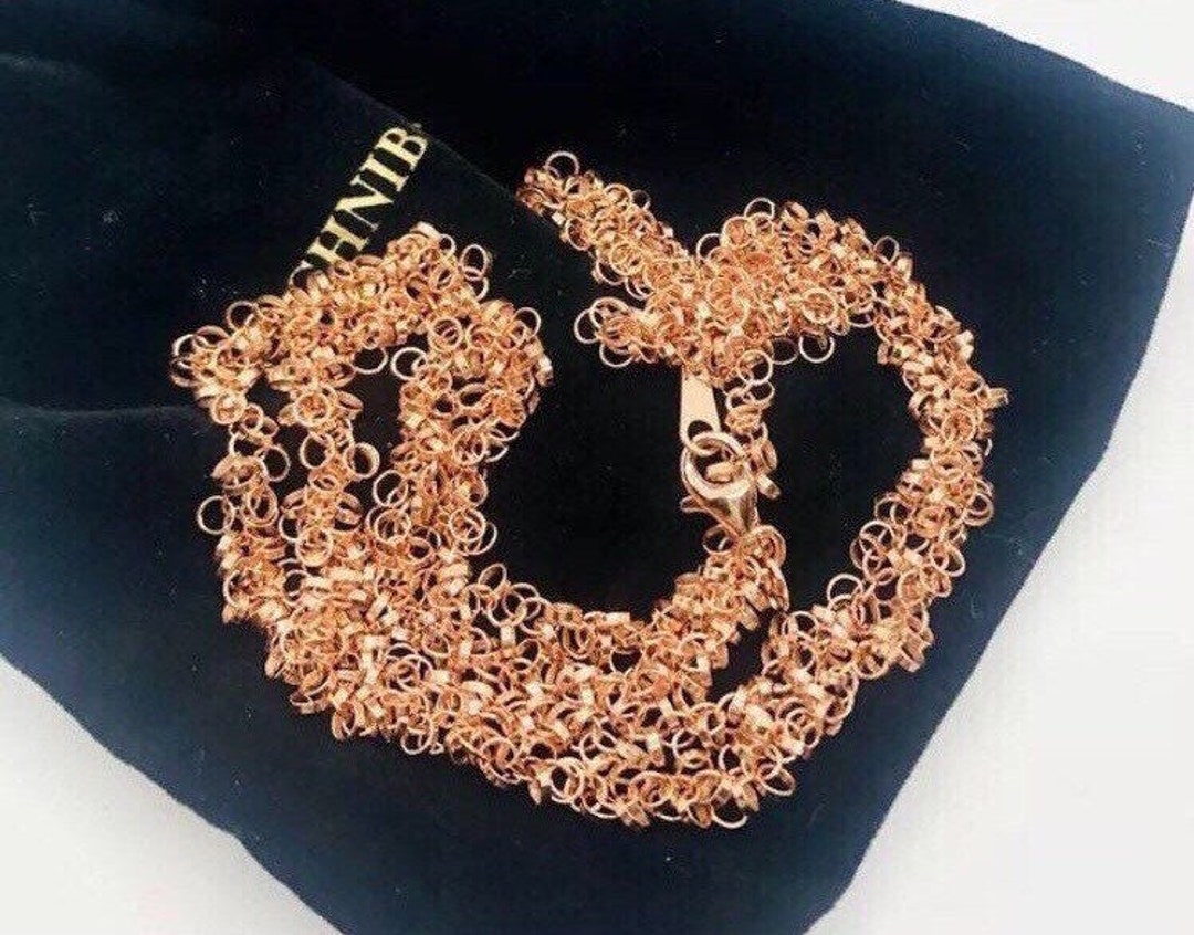 Vintage TECHNIBOND Sterling Silver 14k Rose Gold Clad 3-ring Necklace ...