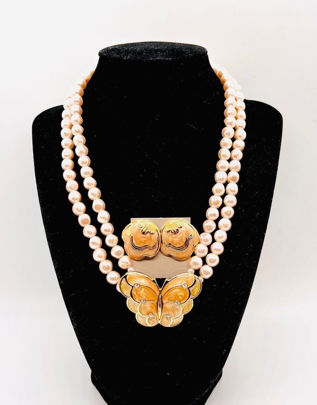 KJL for Avon Papillon Enamel Butterfly Necklace Earrings Signed Vintage ...