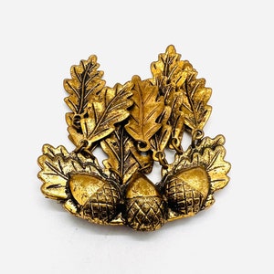Art Deco Gilt Brass Acorns & Dangling Oak Leaves Brooch Vintage Antique Jewelry - Etsy