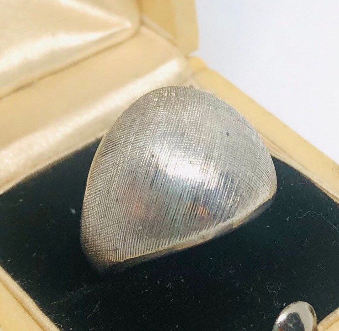 Sterling Silver Etched Dome Ring Crosshatch Pattern 7.4gm Size 6 ...