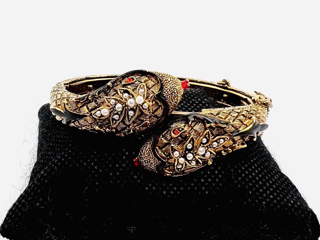 ART Arthur Pepper Double Headed Snake Bangle Bracelet Signed Vintage ...