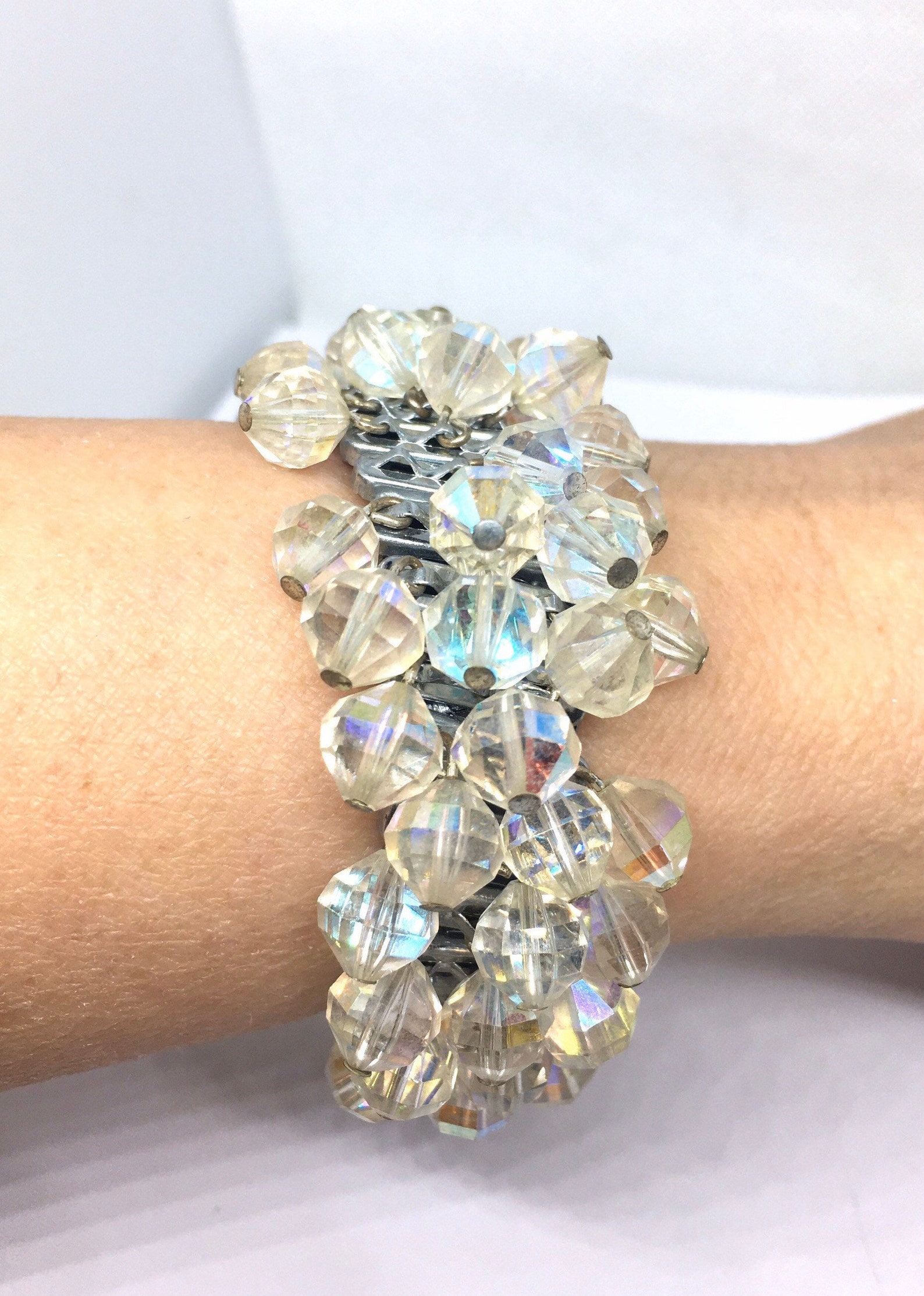 Sparkling AB Crystal Cha Cha Bracelet Expandable Statement | Etsy