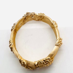 TRIFARI Brushed Textured Gold Tone Bangle Bracelet Signed Vintage ...