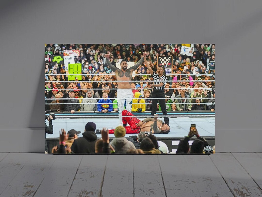 Wrestlemania 40 Premium Gloss Poster | Jey Uso Defeats Jimmy ...