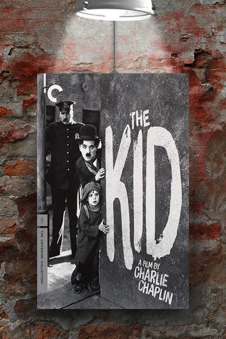 The Kid Charlie Chaplin Poster | Glossy Wall Art | Vintage Movie Poster ...