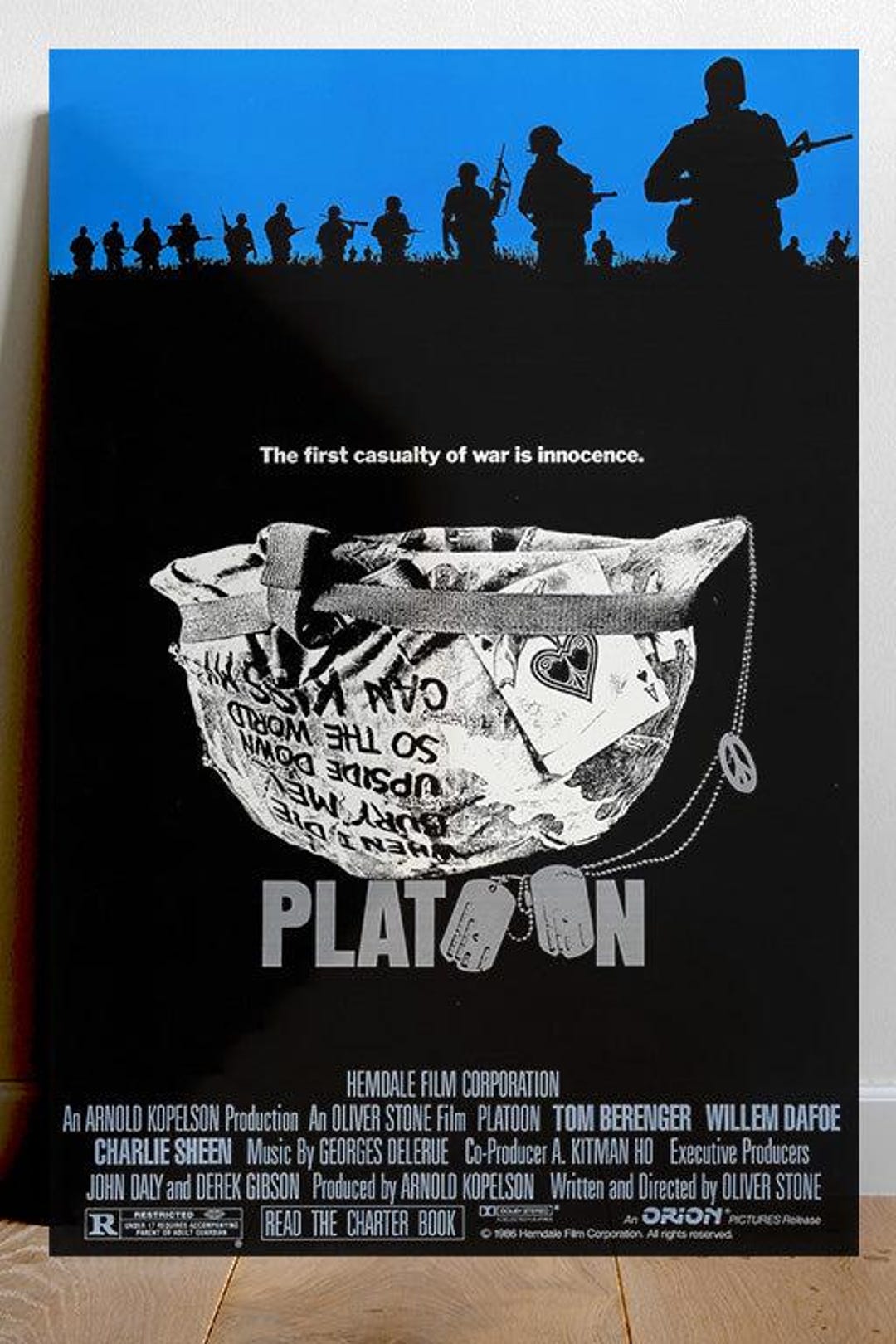 Platoon Charlie Sheen Poster | War Movie Wall Art | 80s Film Print ...